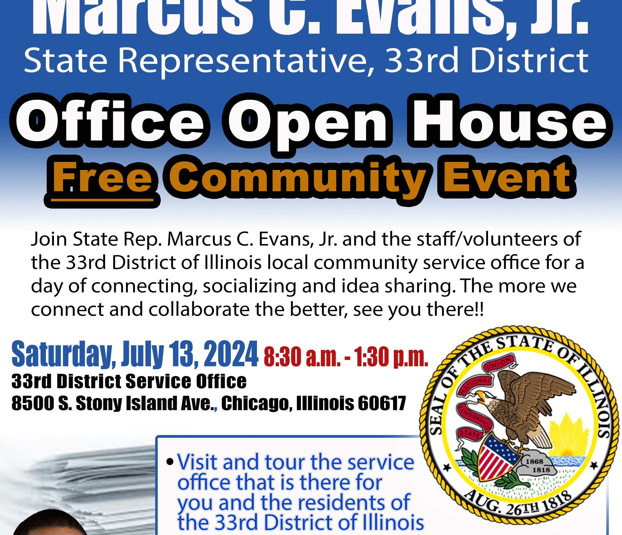 33rd District Open House - Saturday, July 13, 2024 from 8:30am - 1:30pm ...